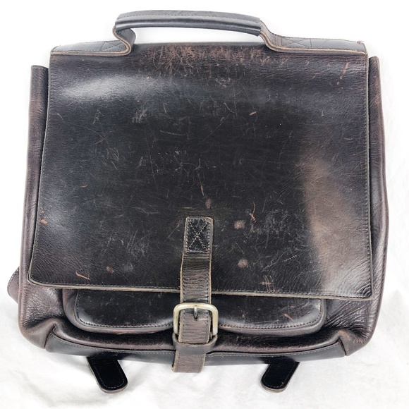 Handmade | Bags | Handmade 0 Genuine Leather Backpack With Brass | Poshmark